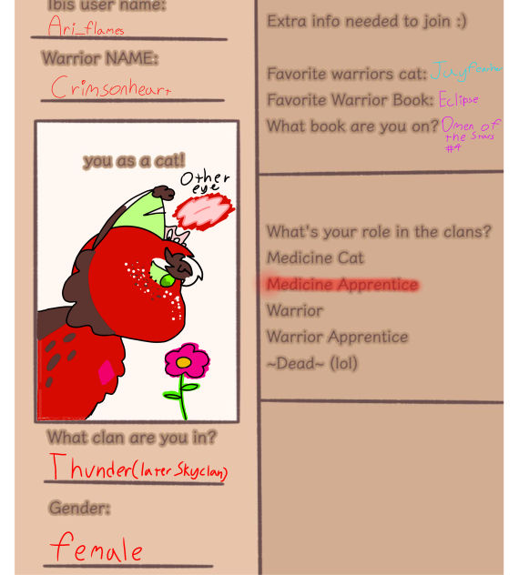 WARRIORS OC CRIMSONHEART - ibisPaint