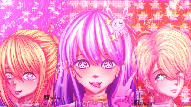 Oshi No Ko FanArt.Ai, Ruby, And Aqua - ibisPaint