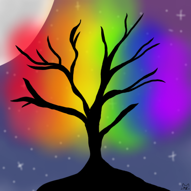 Midnight RainBow Tree - ibisPaint