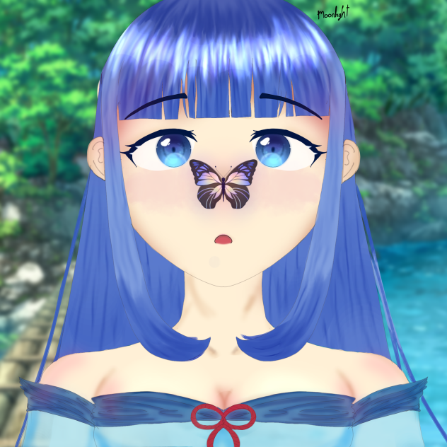 My OC and butterfly - ibisPaint