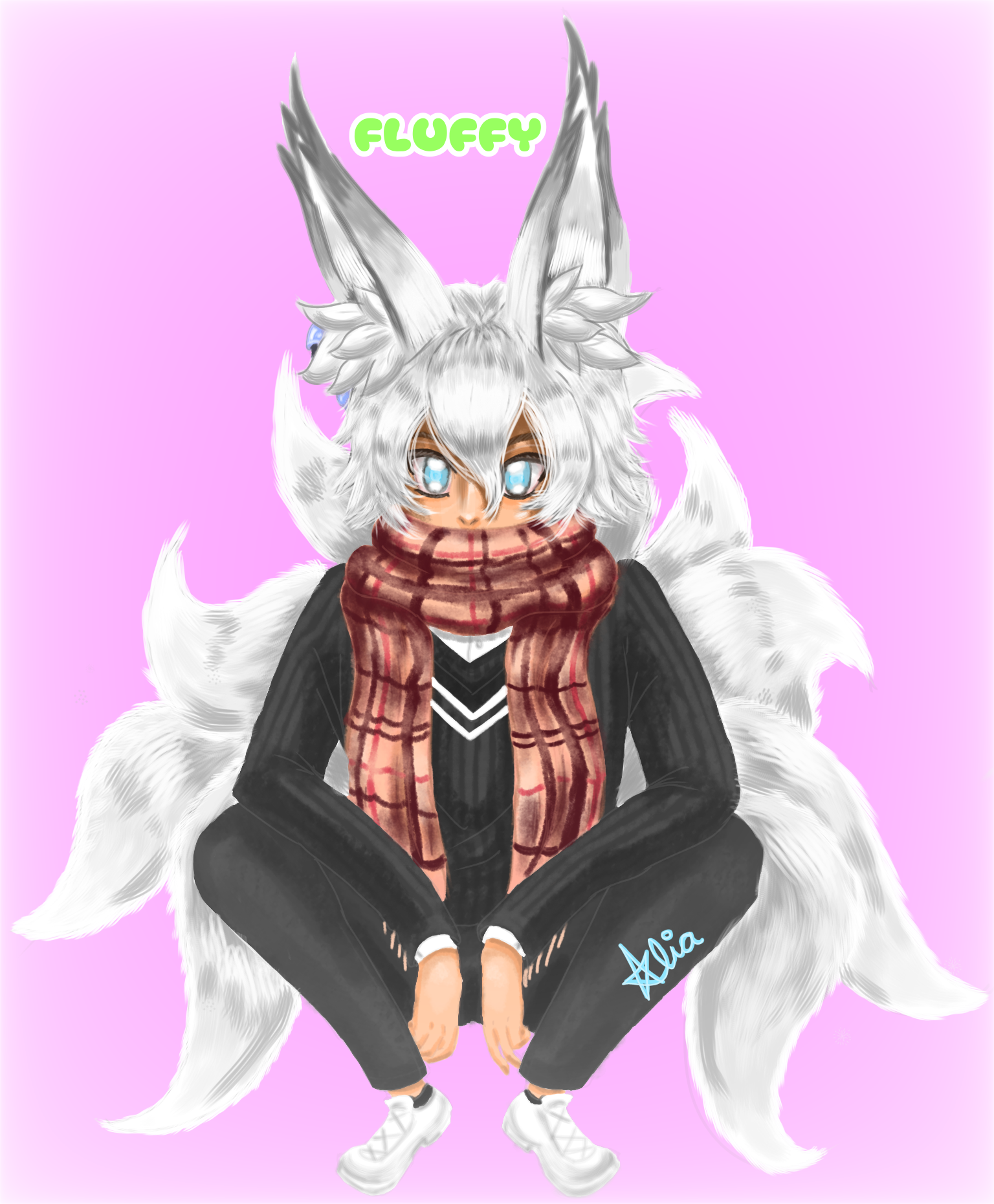 Fluffy OC avatar drawing - ibisPaint