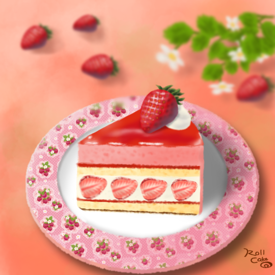 strawberry mousse cake🎂 - ibisPaint