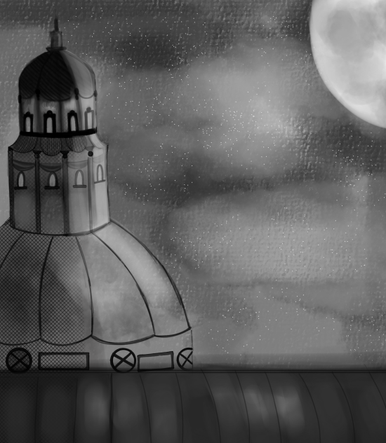 moonlight rooftop - ibisPaint