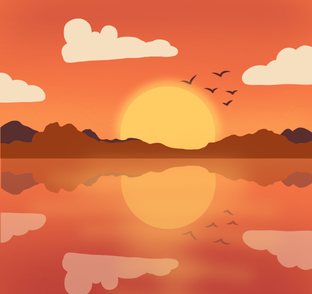 sea sunset - ibisPaint