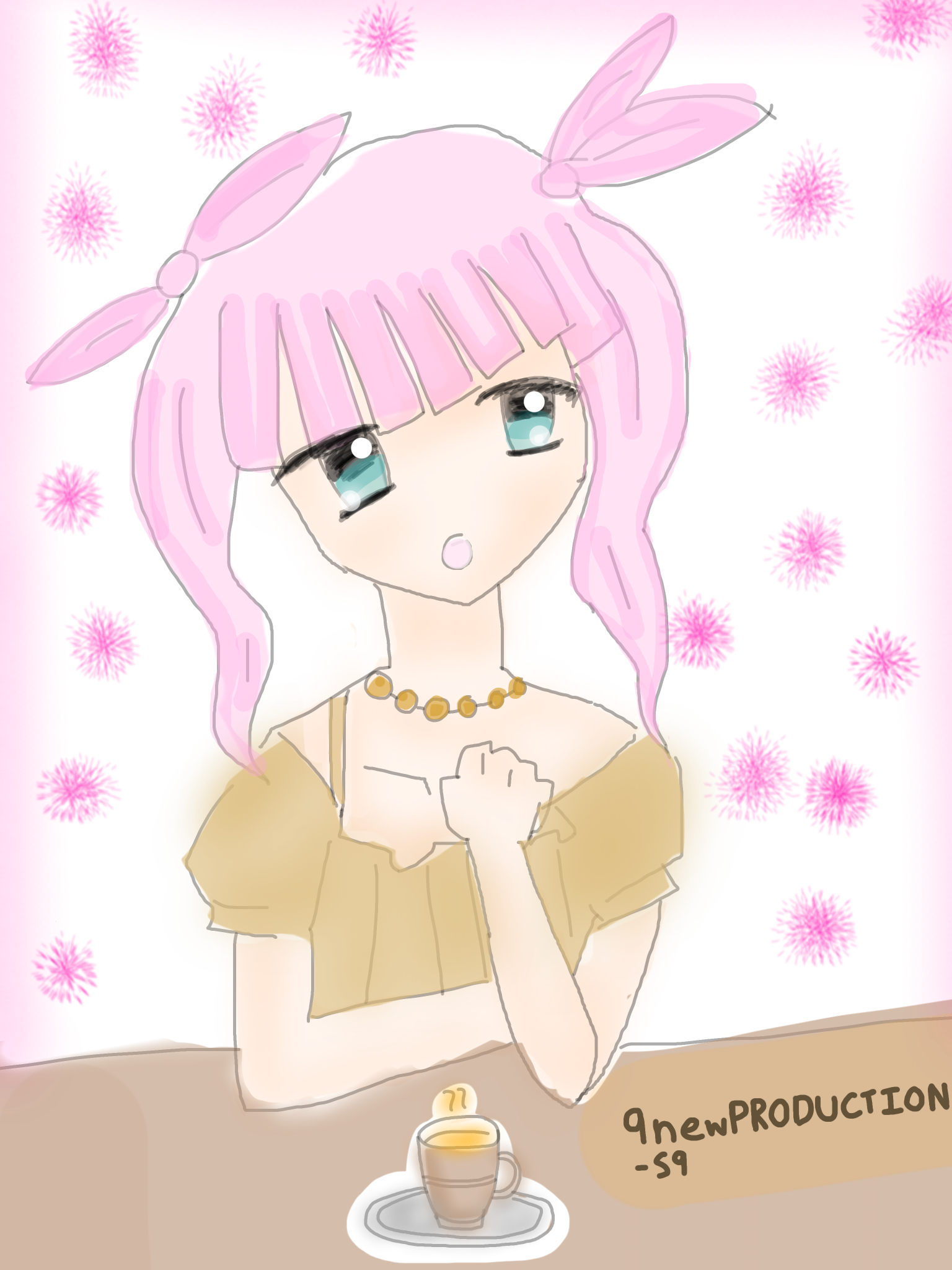 Green tea girl drawing - ibisPaint