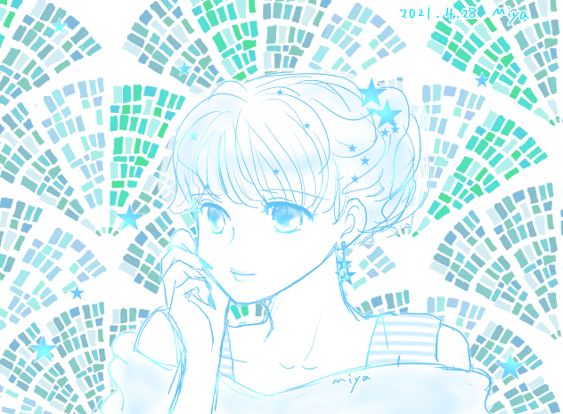 ブルータイル blue tiles - ibisPaint