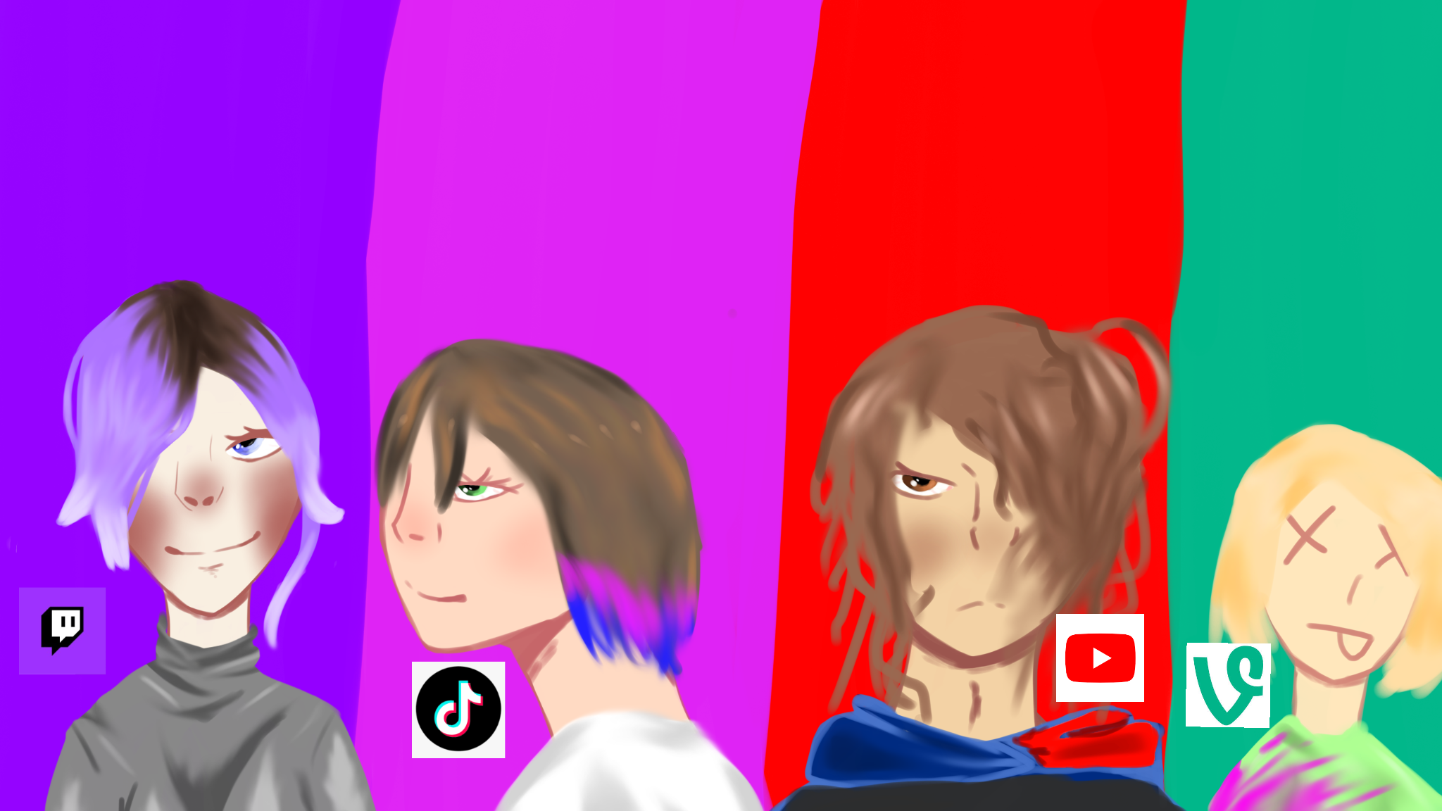 Twitch, TikTok, YouTube, Vine. - ibisPaint
