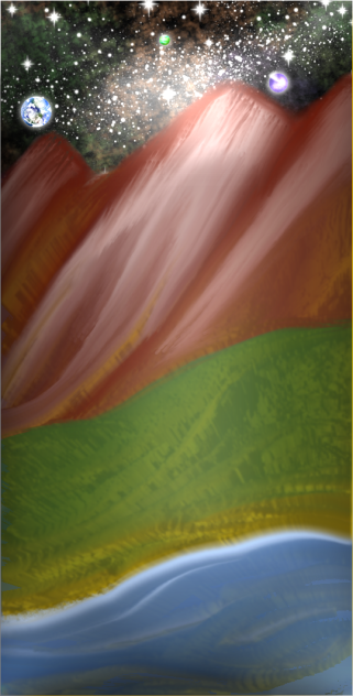 Mountains at night - ibisPaint