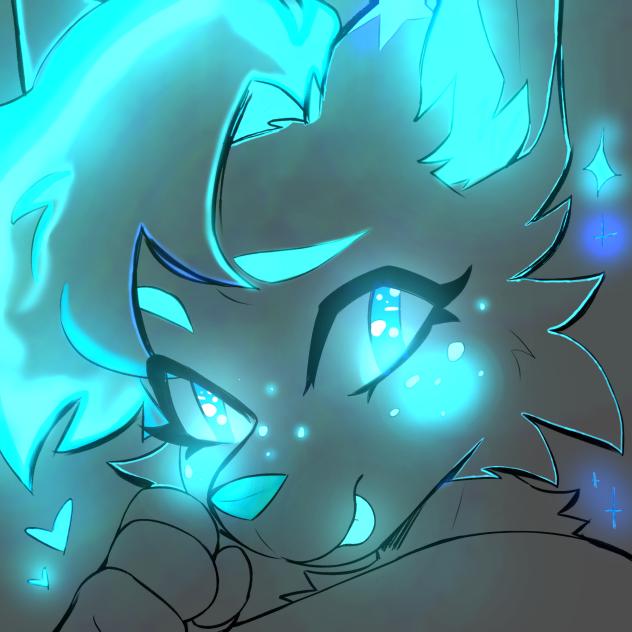 cyan Wolf neon - ibisPaint