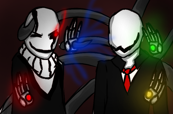 gaster Vs slender man - ibisPaint