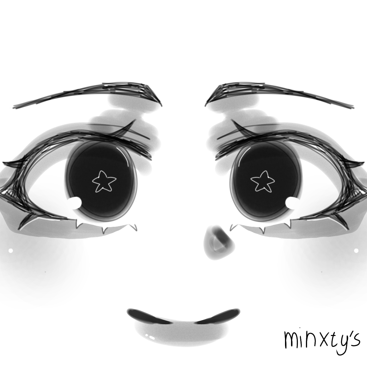 monochromatic face - ibisPaint