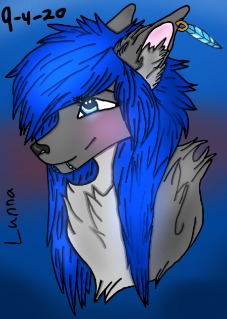 Glowing blue wolf - ibisPaint