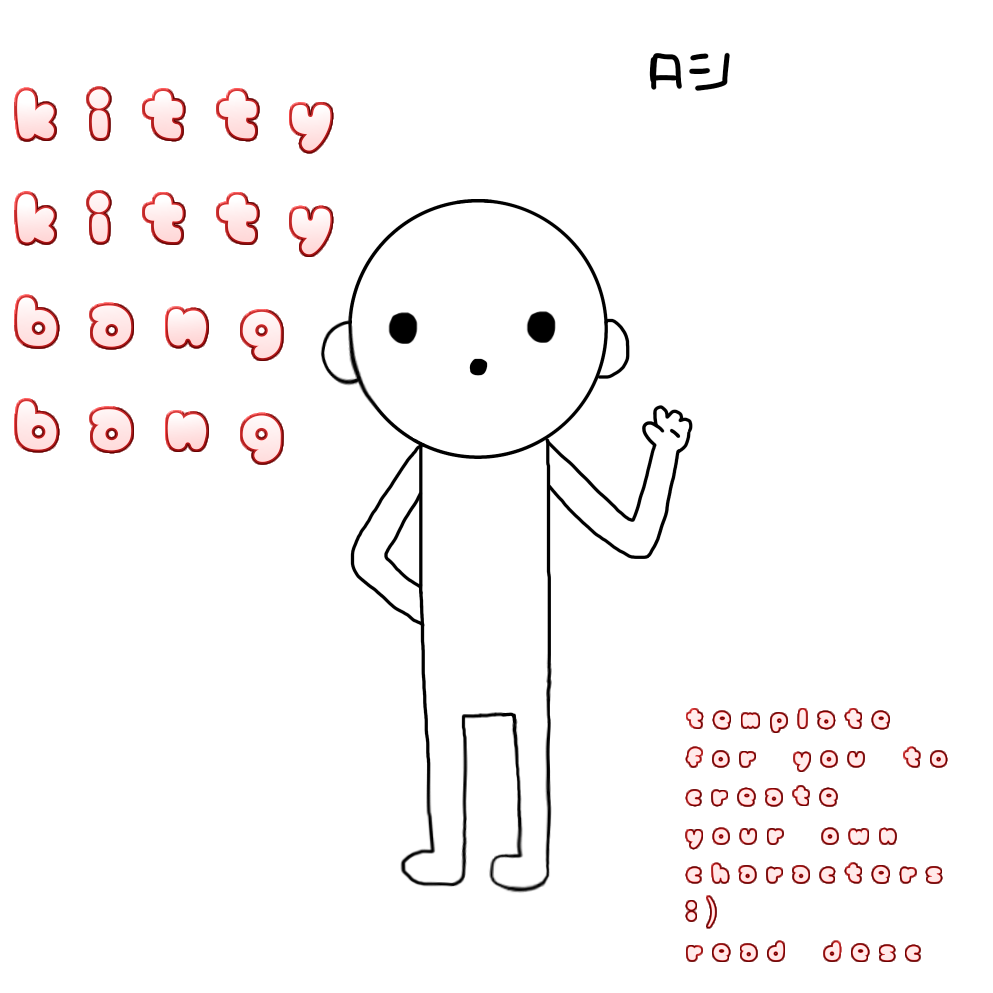 kitty kitty bang character template - ibisPaint