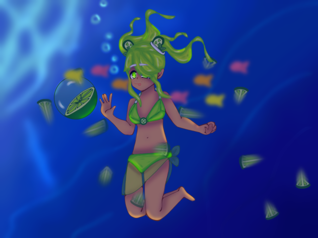 Lime Cookie as a human - ibisPaint