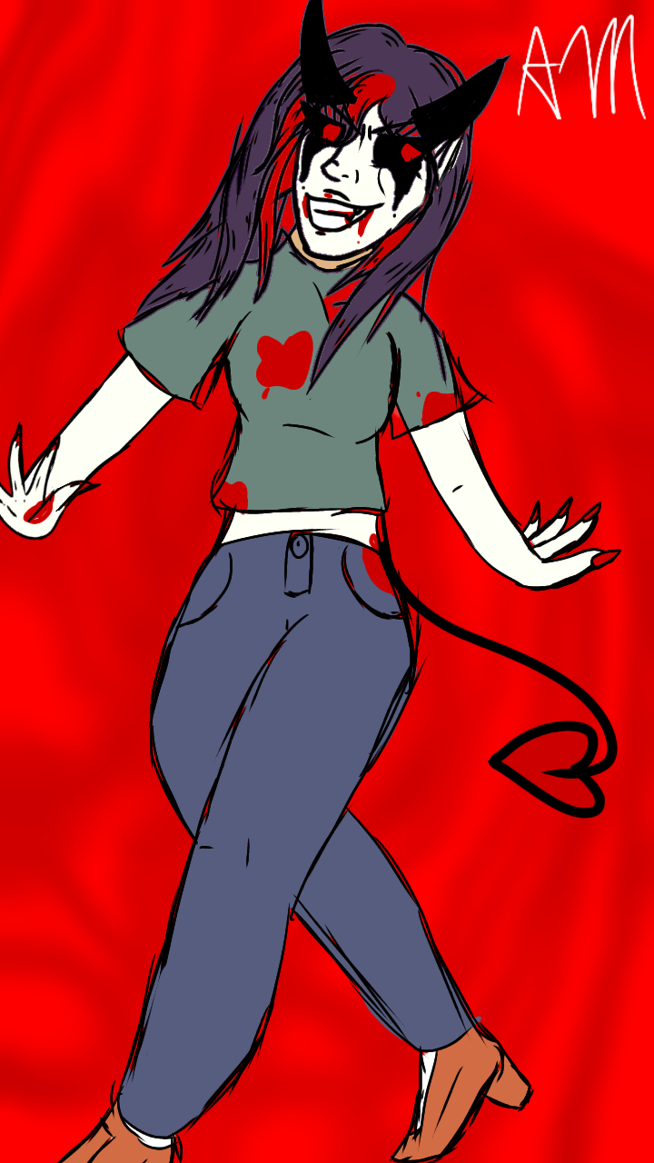Gore alert! Demon! new drawing style! - ibisPaint