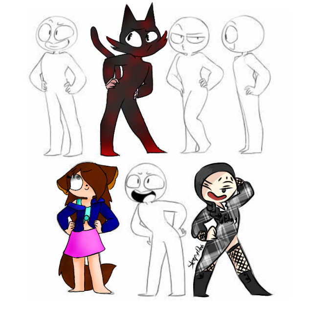 fashion collab with cartoon cat - ibisPaint