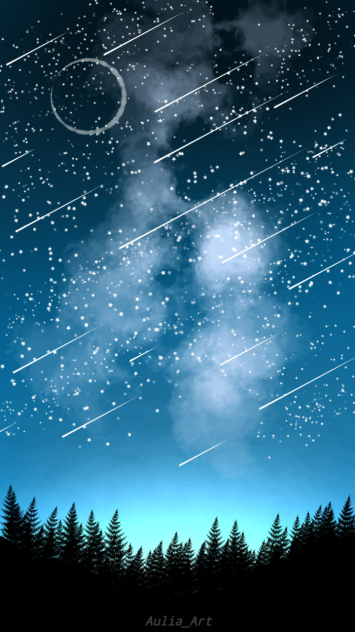 Blue night sky - ibisPaint