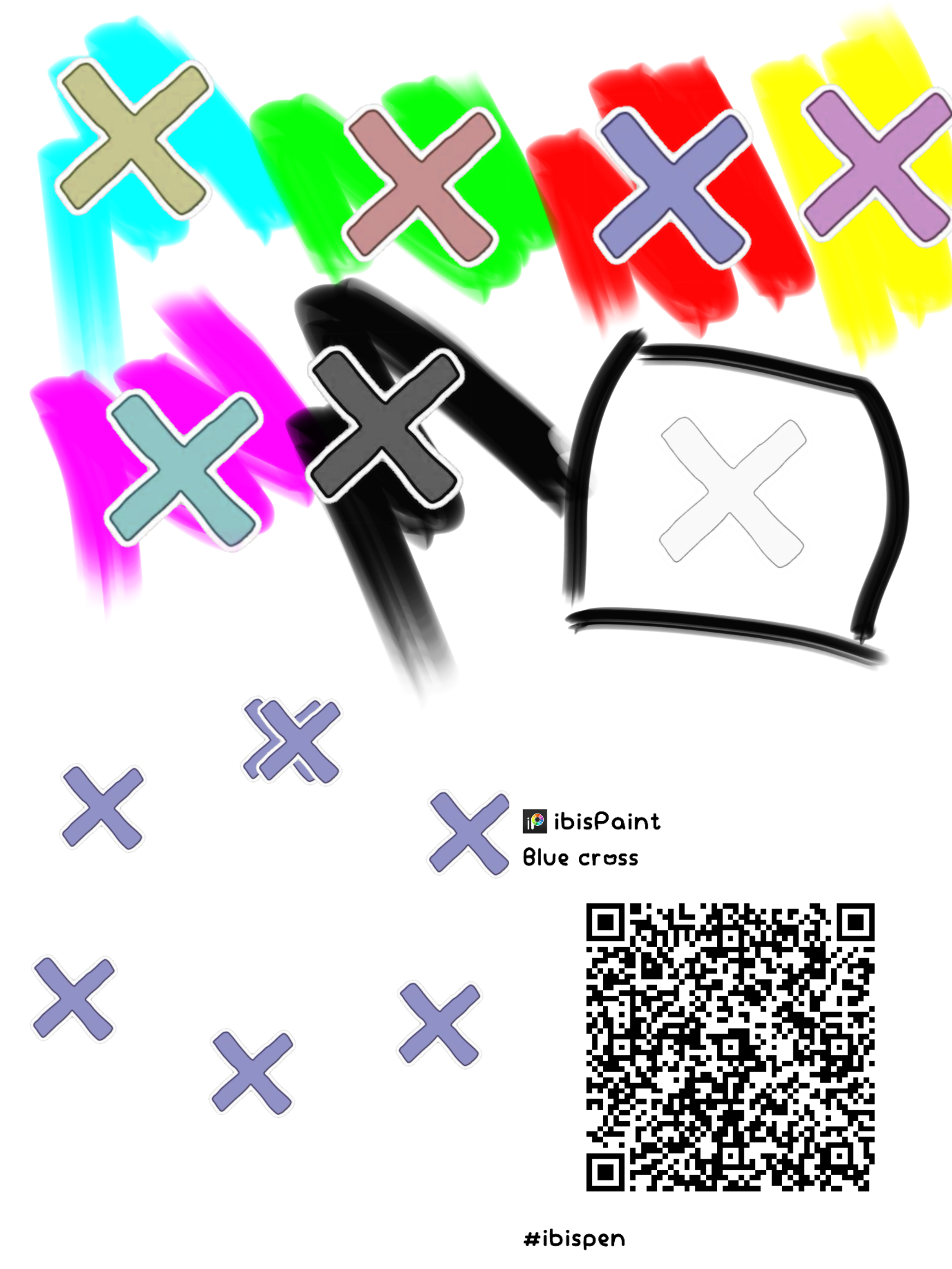 CR code ,Bleu cross - ibisPaint
