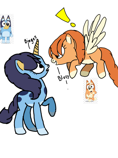 Bluey and bingo if they were in MLP - ibisPaint
