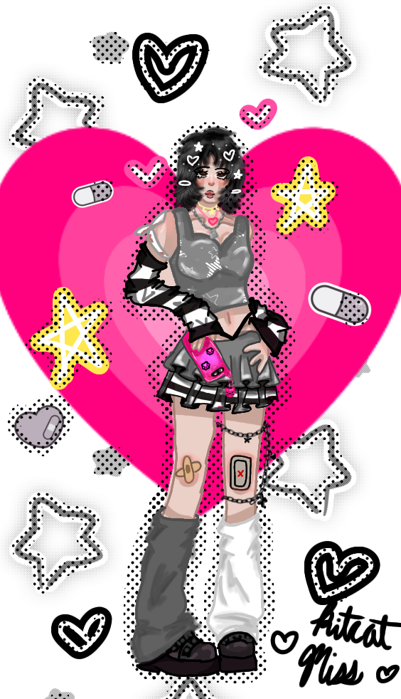 Emo Y2K Girlie (⁠´⁠∩⁠｡⁠•⁠ ⁠ᵕ⁠ ⁠•⁠｡⁠∩⁠`⁠) - ibisPaint