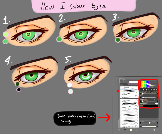 How I Colour Eyes part 2 - ibisPaint
