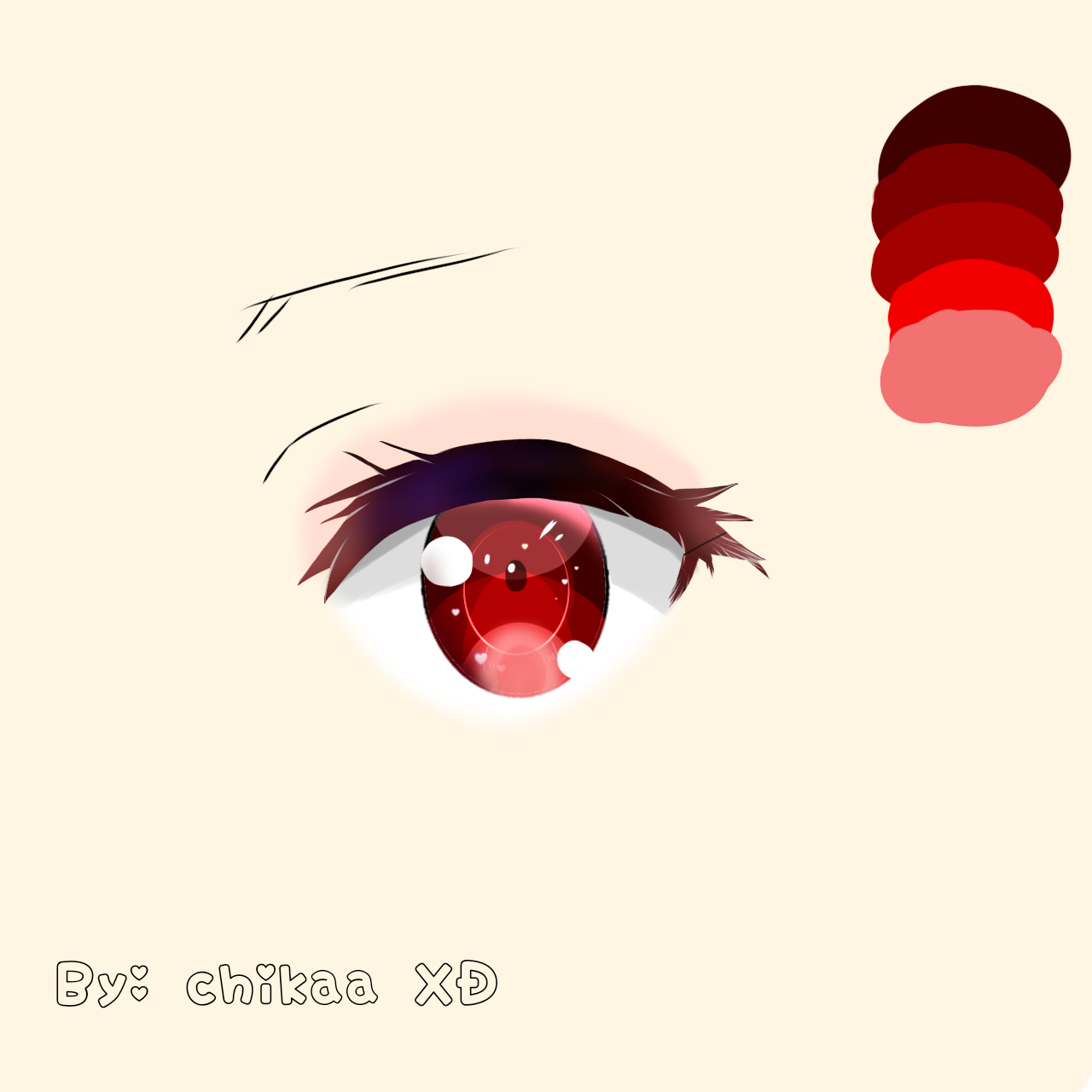 fiery red eyes - ibisPaint