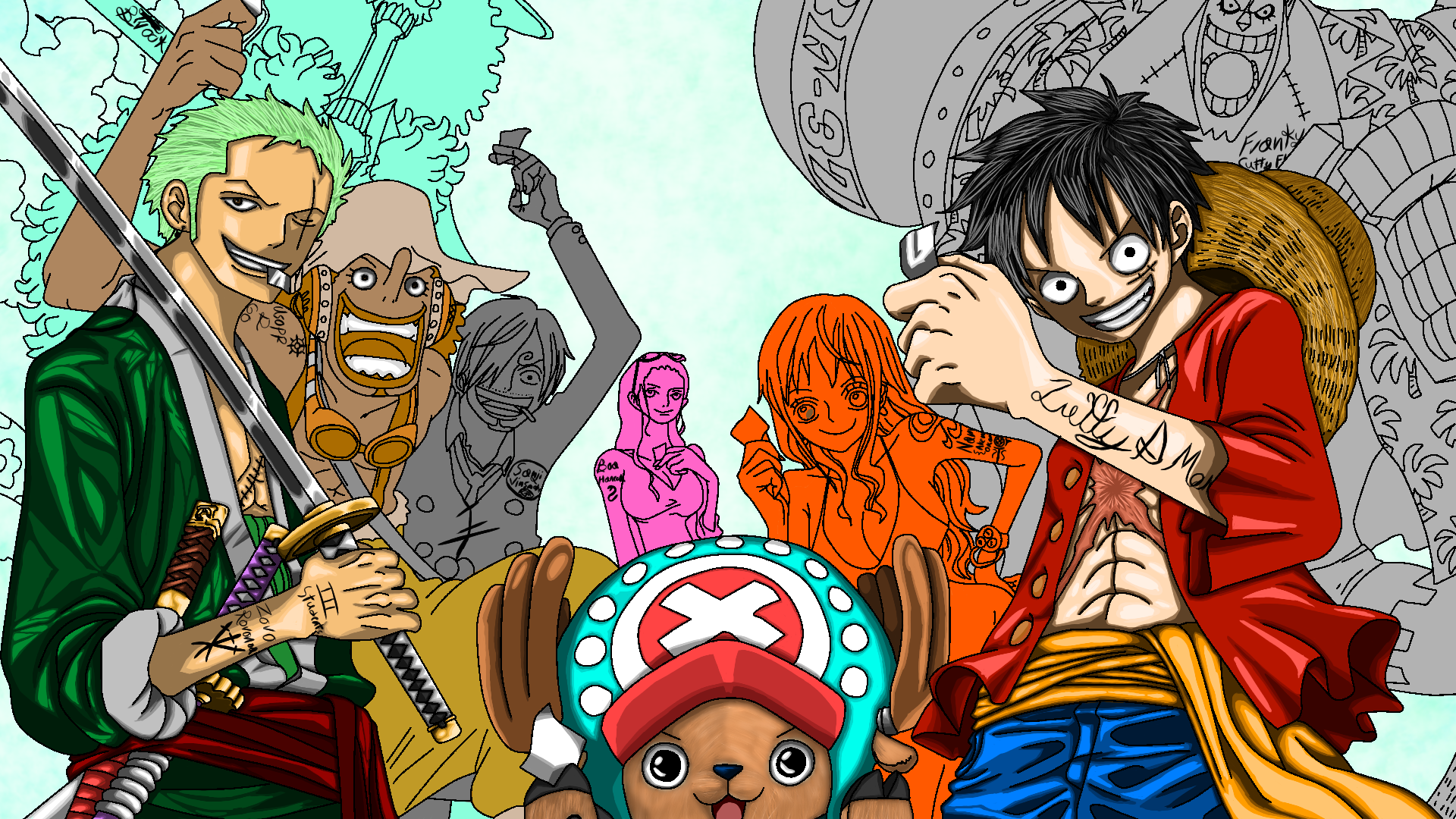 The Straw Hats 1st finding members - ibisPaint