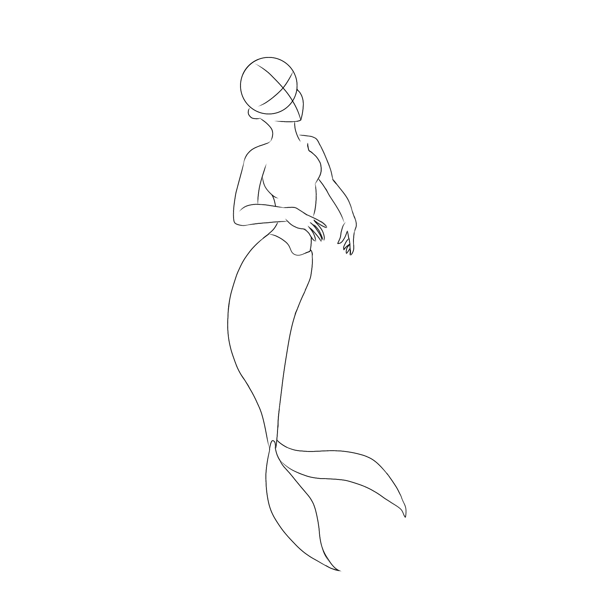 Mermaid tracing sketch - ibisPaint