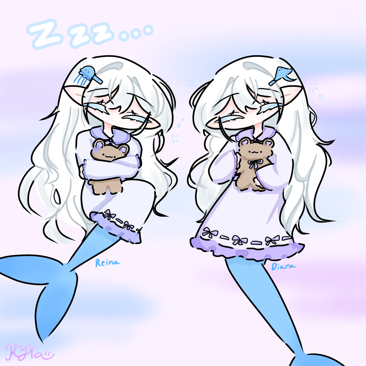 🤍Mermaid Twins💙 - ibisPaint