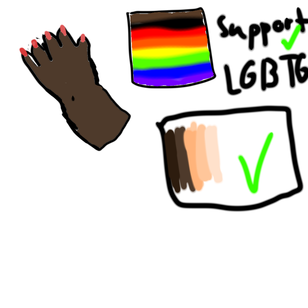 Hand tut support lgbtq and skin colors - ibisPaint