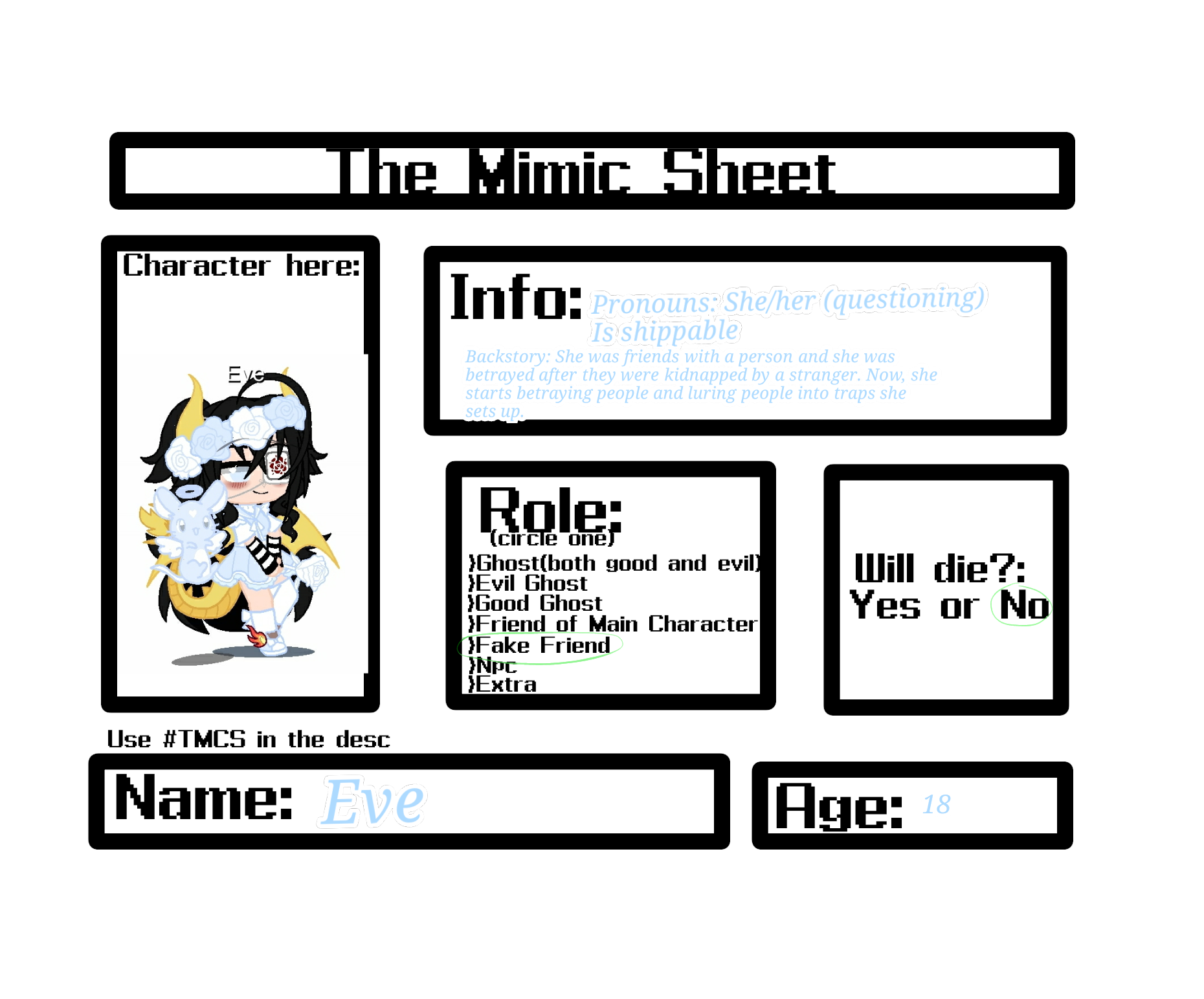 Mimic Character Sheet (changed) - ibisPaint