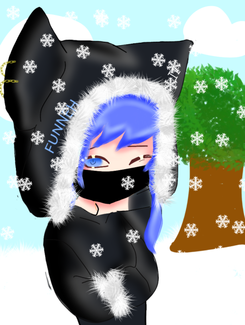 Funneh in a cute jacket on winter - ibisPaint