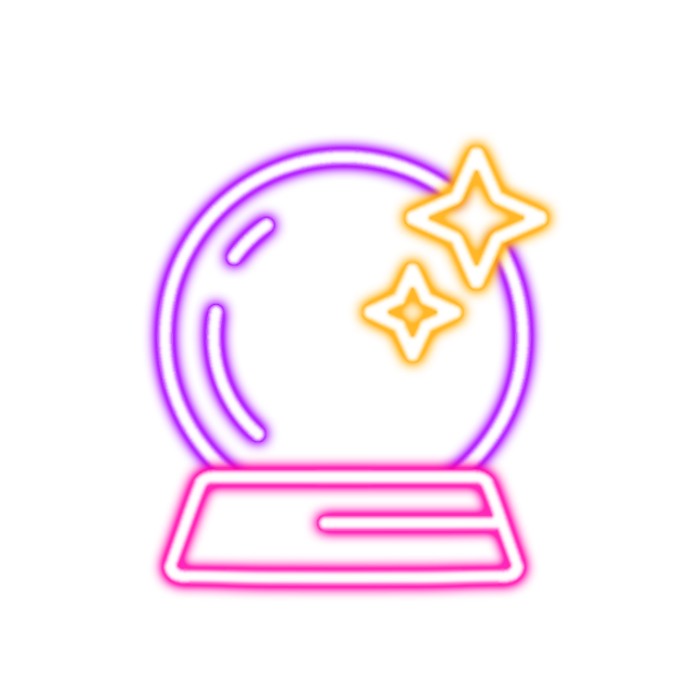 Crystal ball neon sign - ibisPaint