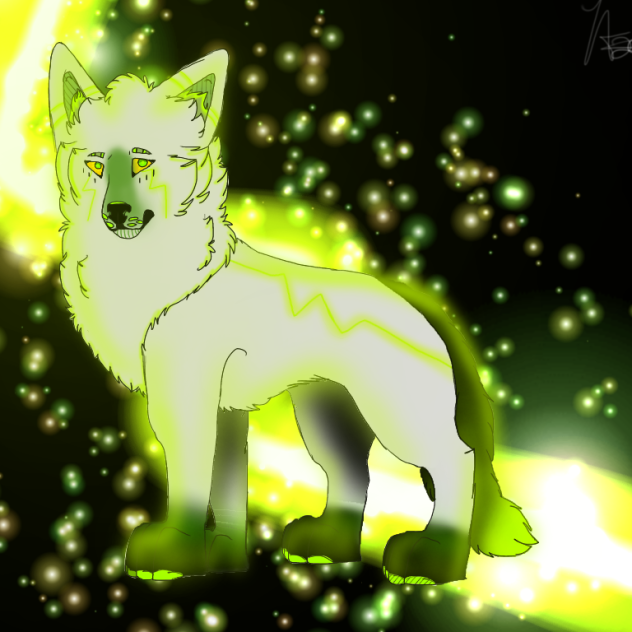 Neon Space Wolf - ibisPaint