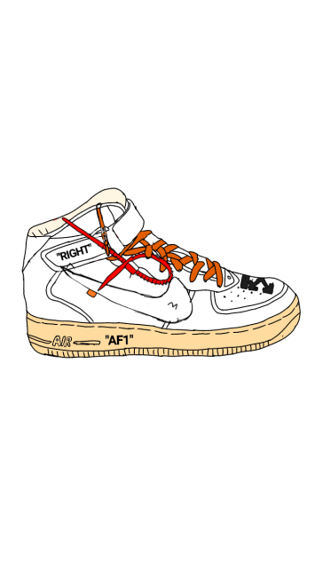 NIKE air force 1 mid OFF WHITE - ibisPaint