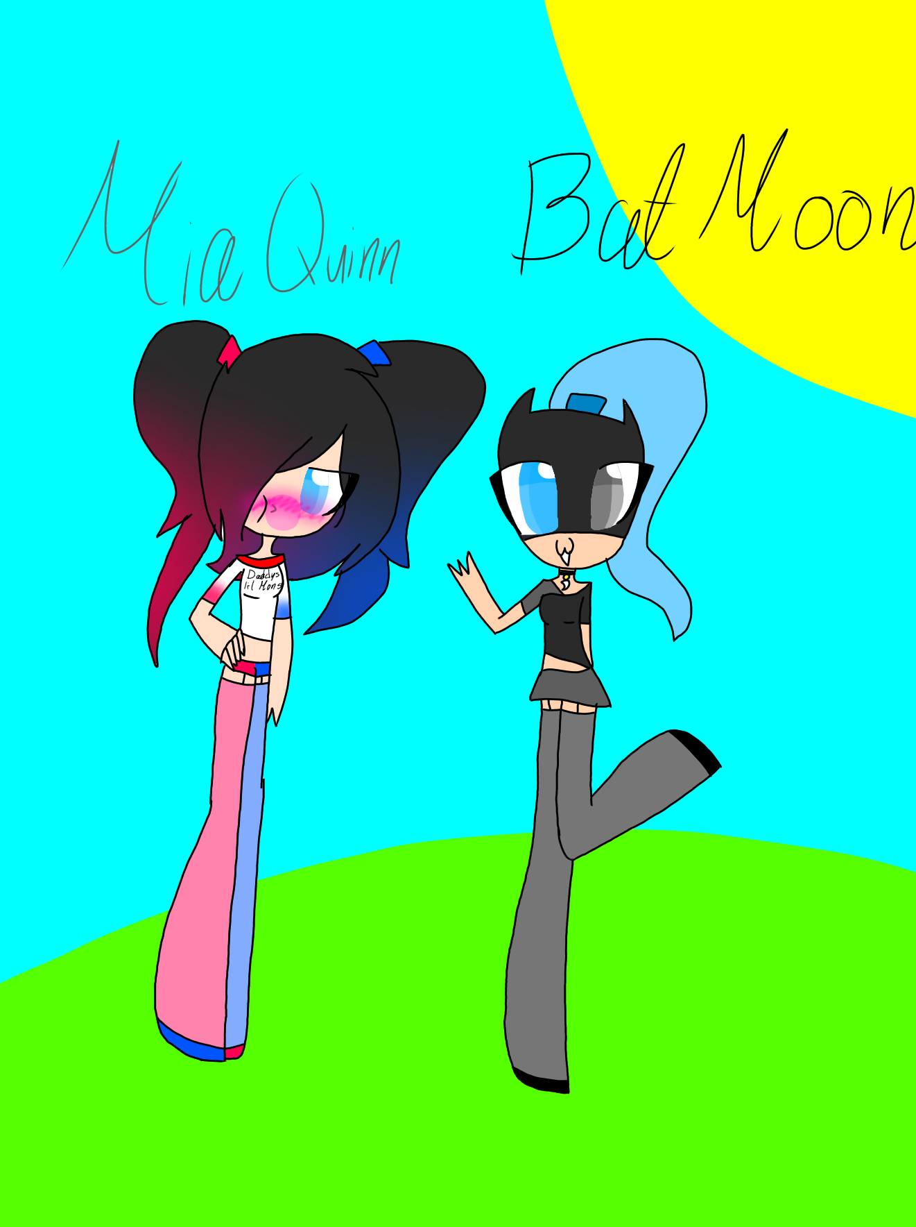 Mia~Quinn and Bat~Moon cosplaying(reques - ibisPaint