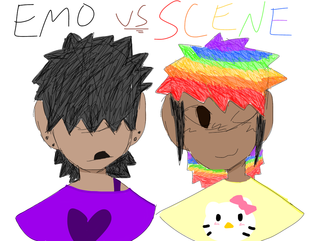 emo vs SCENE lolz! 0.0 oooooo - ibisPaint