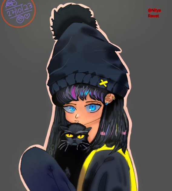Black cat - ibisPaint