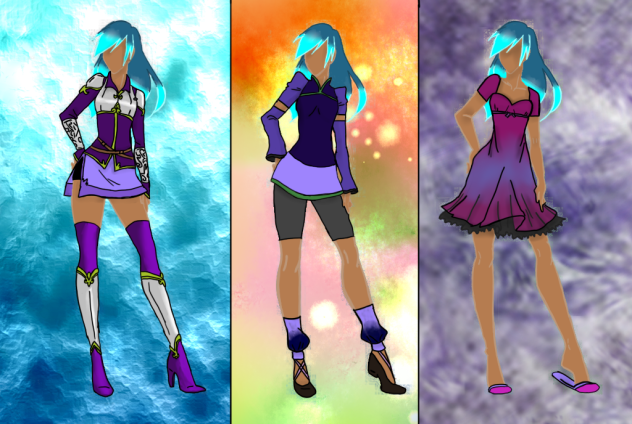 Battle,day,and night outfits - ibisPaint