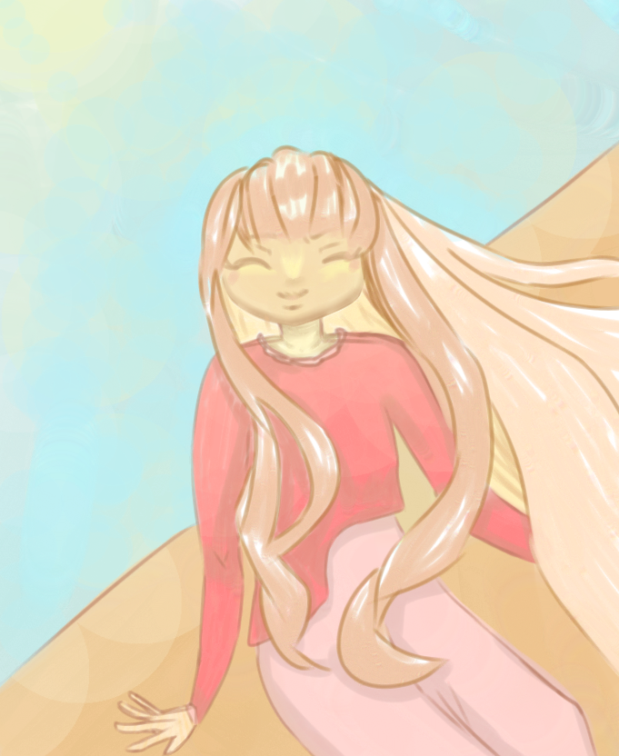 Girl sitting outside - ibisPaint