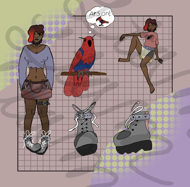 FancyXmy Eclectus parrot(as human) - ibisPaint