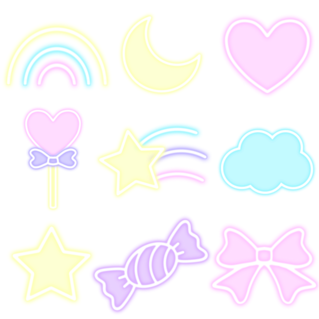 Dreamy neon icons - ibisPaint