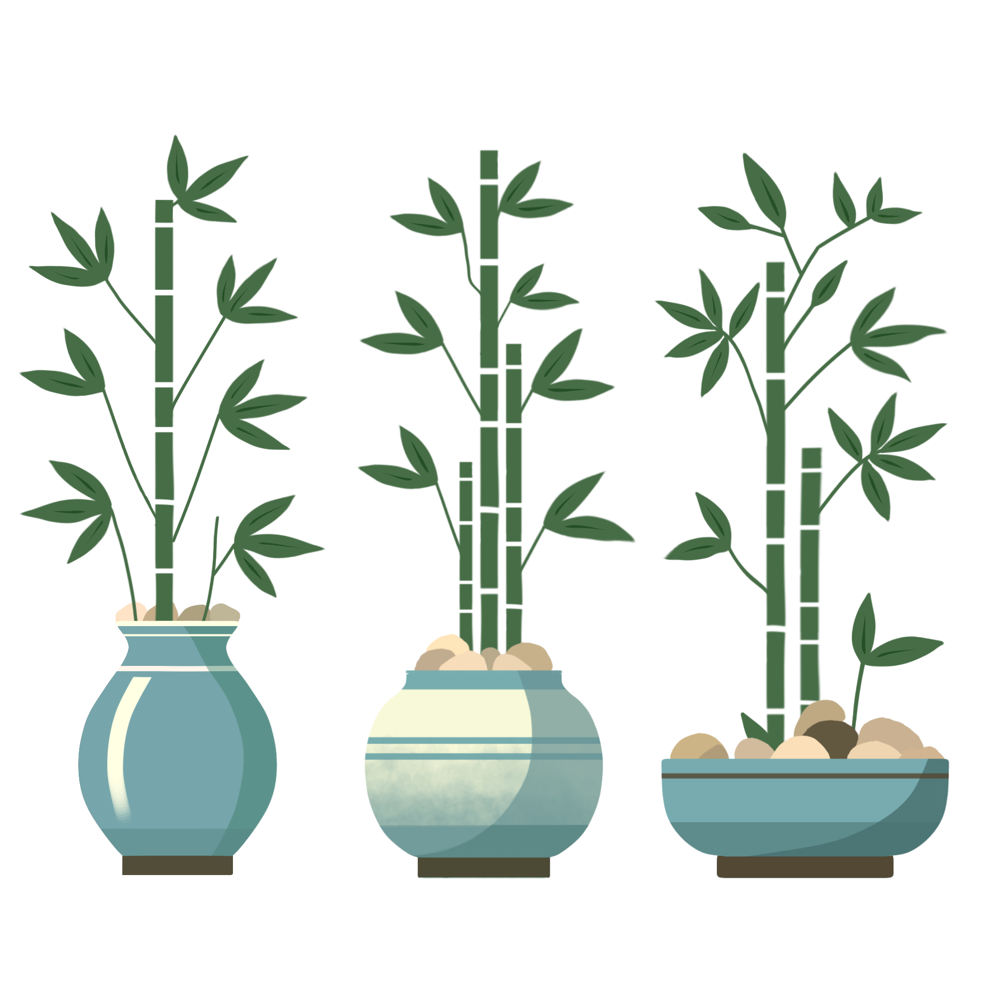 Bamboo plant pots 1 - ibisPaint
