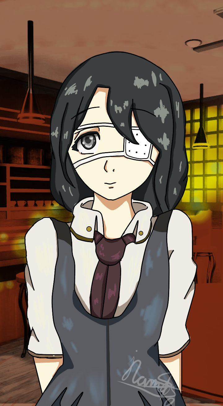 fanart de ken kaneki versión chica - ibisPaint