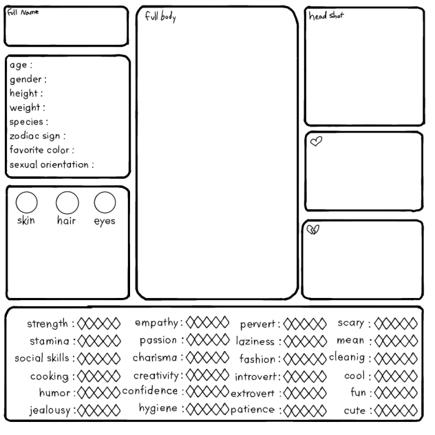 Blank character sheet - ibisPaint
