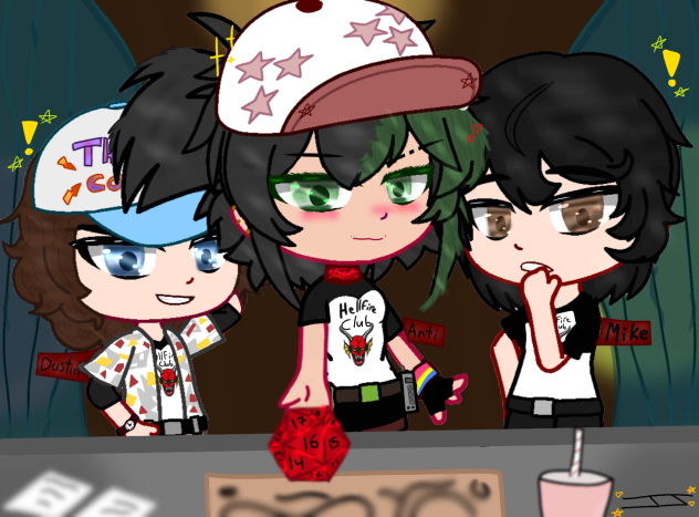 Mike,Dustin,Anti, Playing D&D - ibisPaint