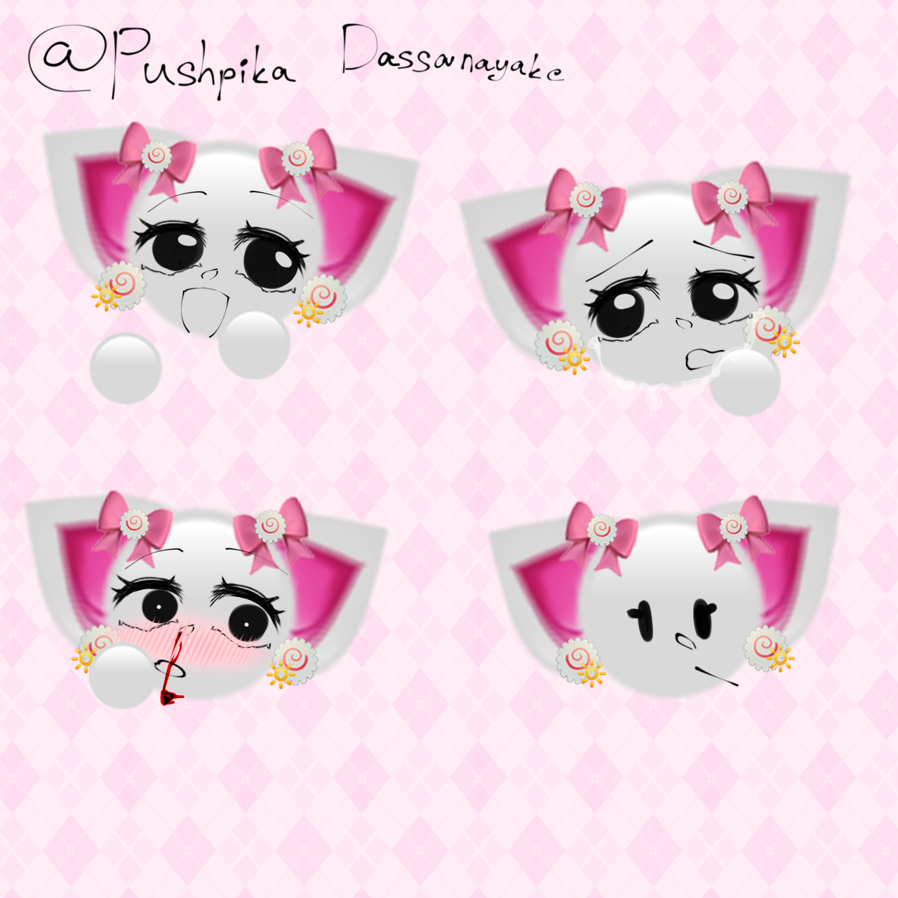 so i made an emoji cat oc- TW- blood - ibisPaint