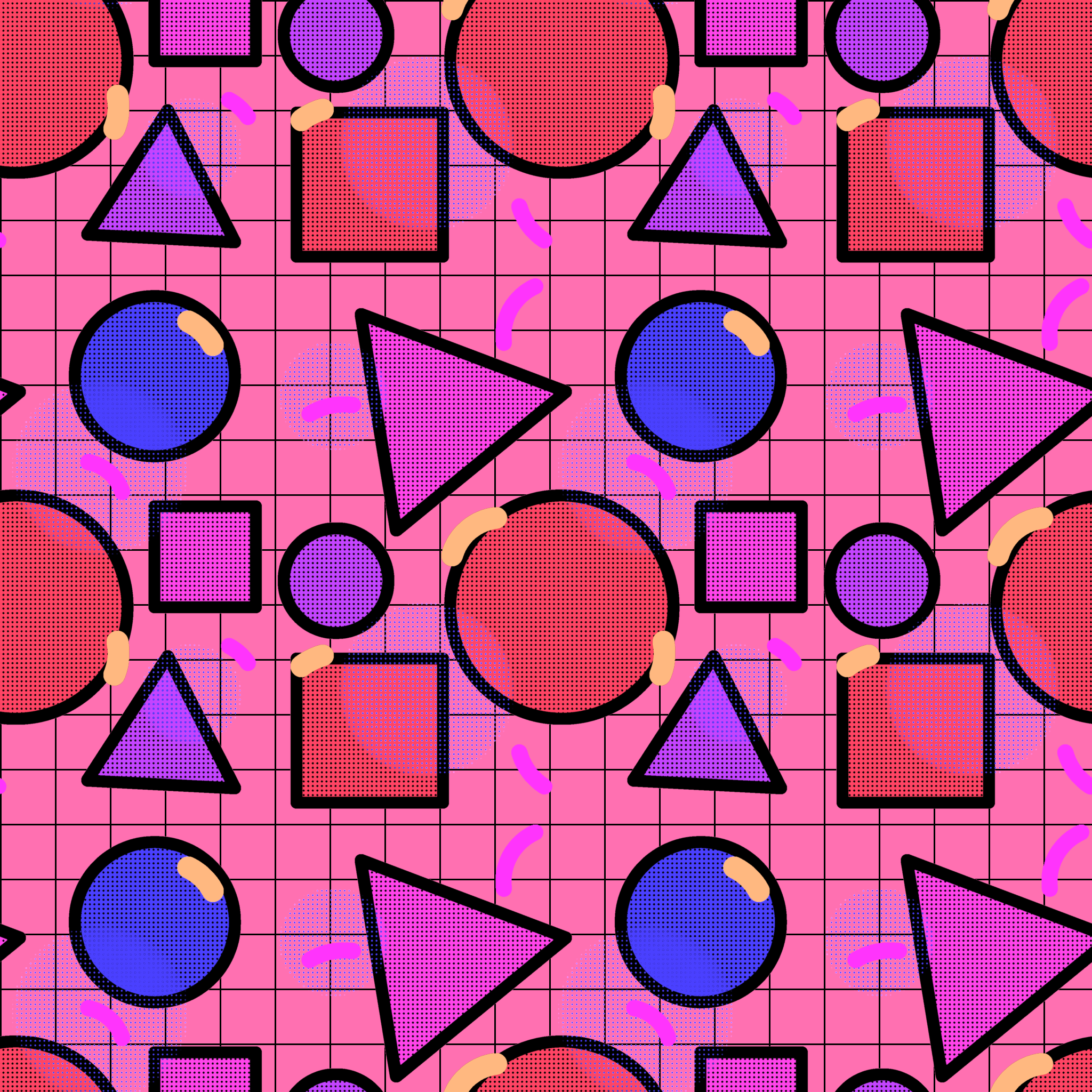 Retro pop pattern 3 b - ibisPaint