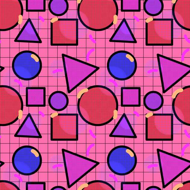 Retro pop pattern 3 b - ibisPaint