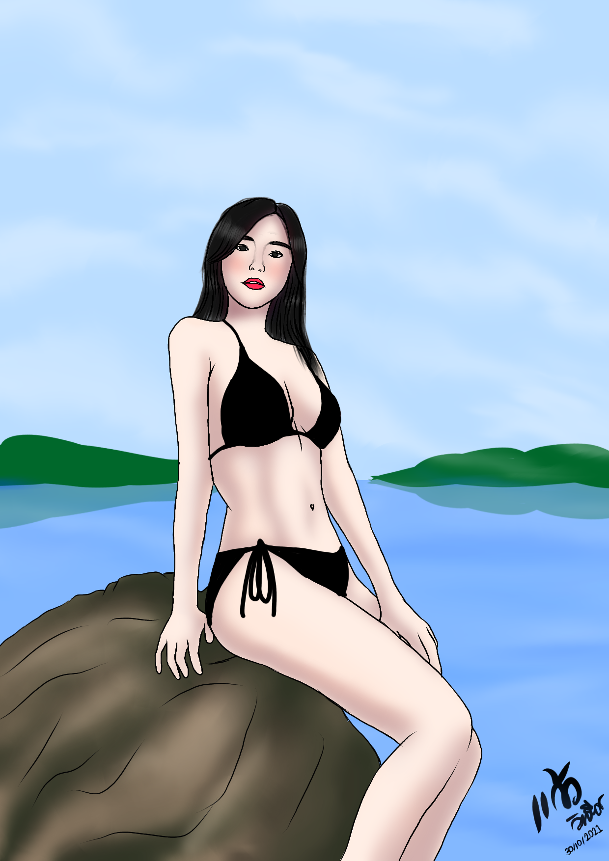 Black Bikini - ibisPaint